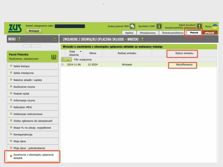 Status wniosku RWS – “wakacje od ZUS”. Jak sprawdzić status?
